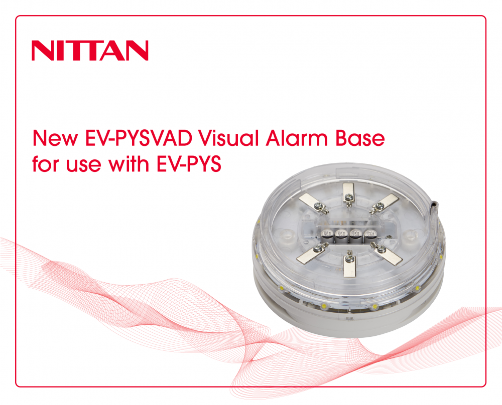 New EV-PYSVAD Visual Alarm Base for use with EV-PYS - Nittan Europe